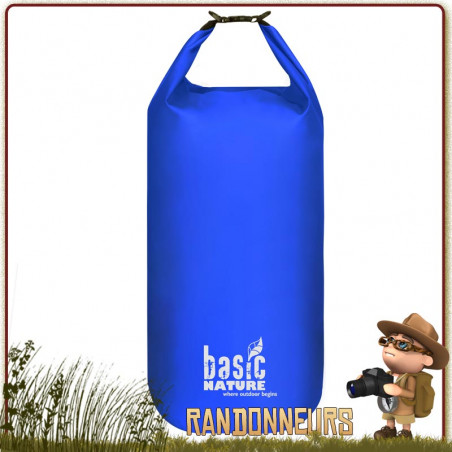 Sac polyester Etanche 500D Packsack 60L Bleu Basic Nature nautique marine