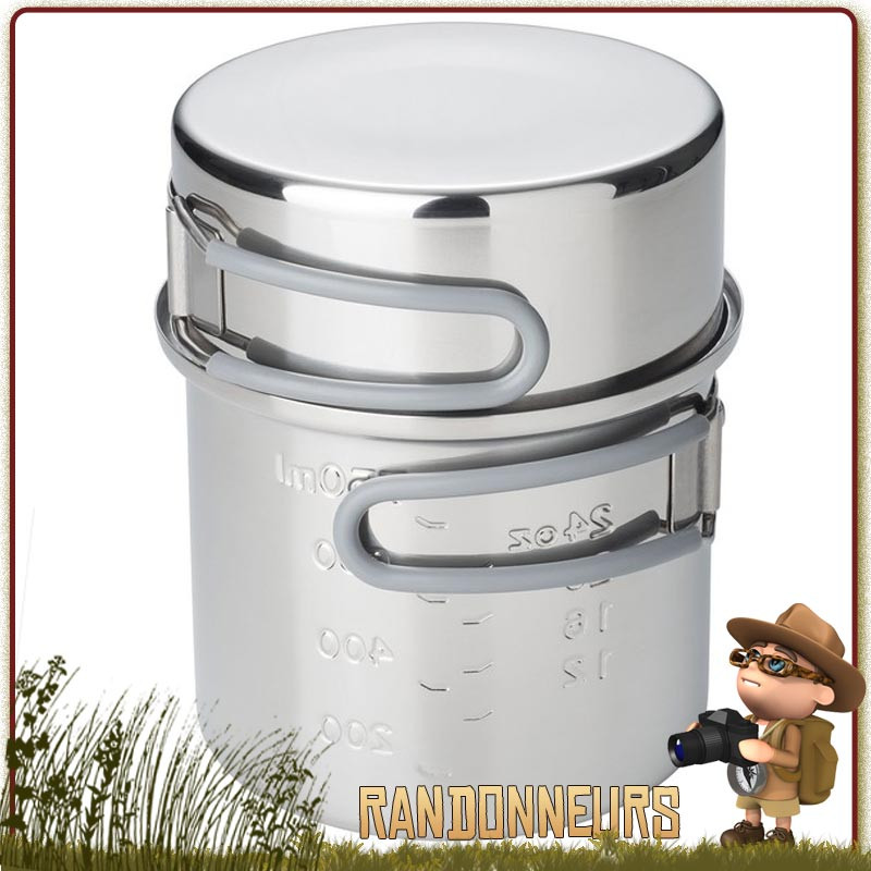 Pot Inox 100 cl 1 l Esbit vaisselle acier inoxydable bivouac bushcraft